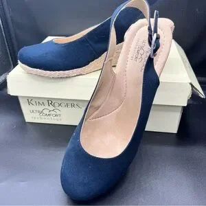 Kim Rogers | Shoes | Kim Rogers Dyann Navy Wedge Shoes | Poshmark